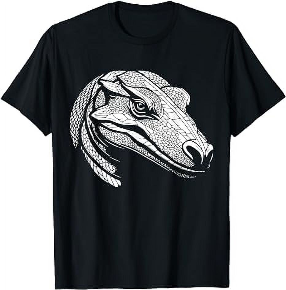 Komodo Dragon Head Minimalist Illustration of Mighty Lizard T-Shirt ...