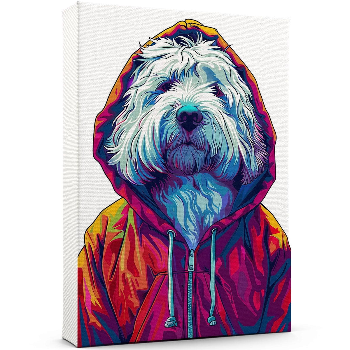 Komondor Dog Wall Art Cute Animal Decor for Kid's Bedroom, Home Office ...
