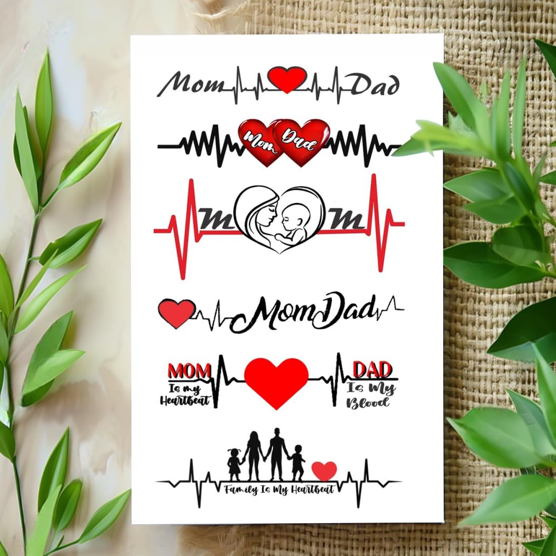 Komstec Maa With Heart Beat Tattoo Temporary Tattoo Stickers For Male ...