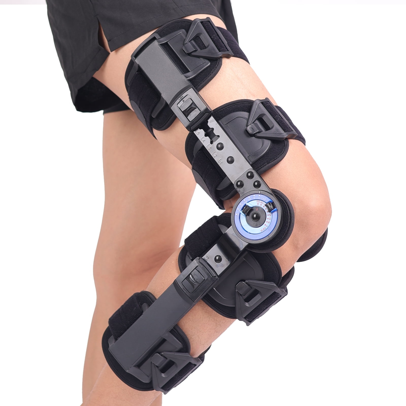 Komzer Hinged ROM Knee Brace, Adjustable Post Op Knee Support Orthosis ...