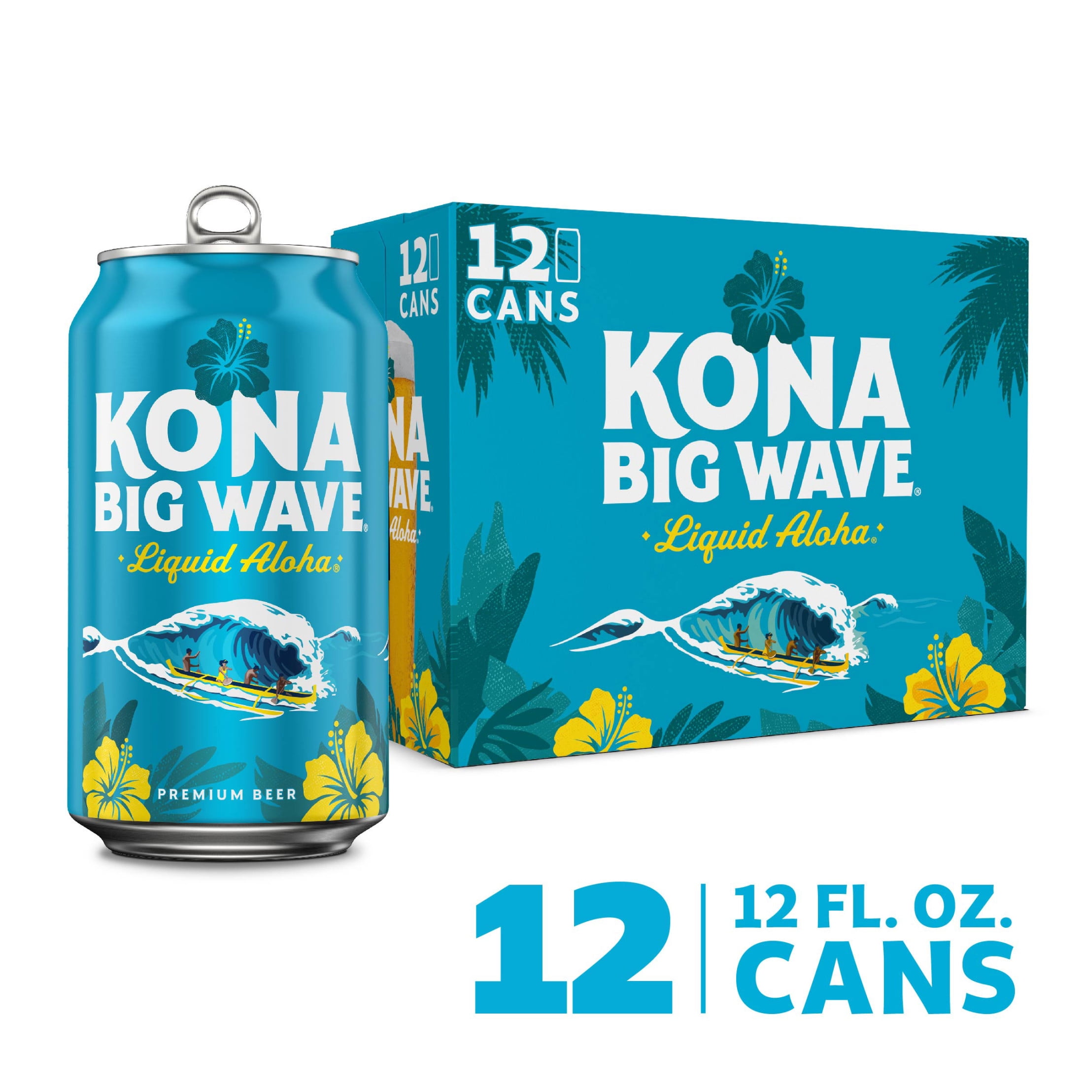 Kona Big Wave Premium Domestic Beer 12 Pack 12 fl oz Aluminum Cans 4.4% ...