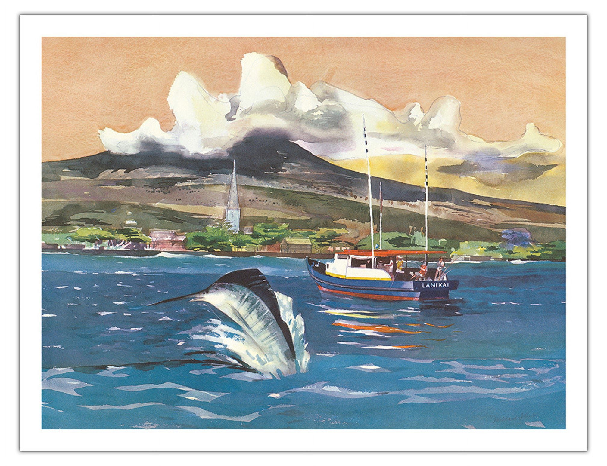 Kona Coast Hawaii - Marlin Fishing - United Air Lines - Vintage Airline ...