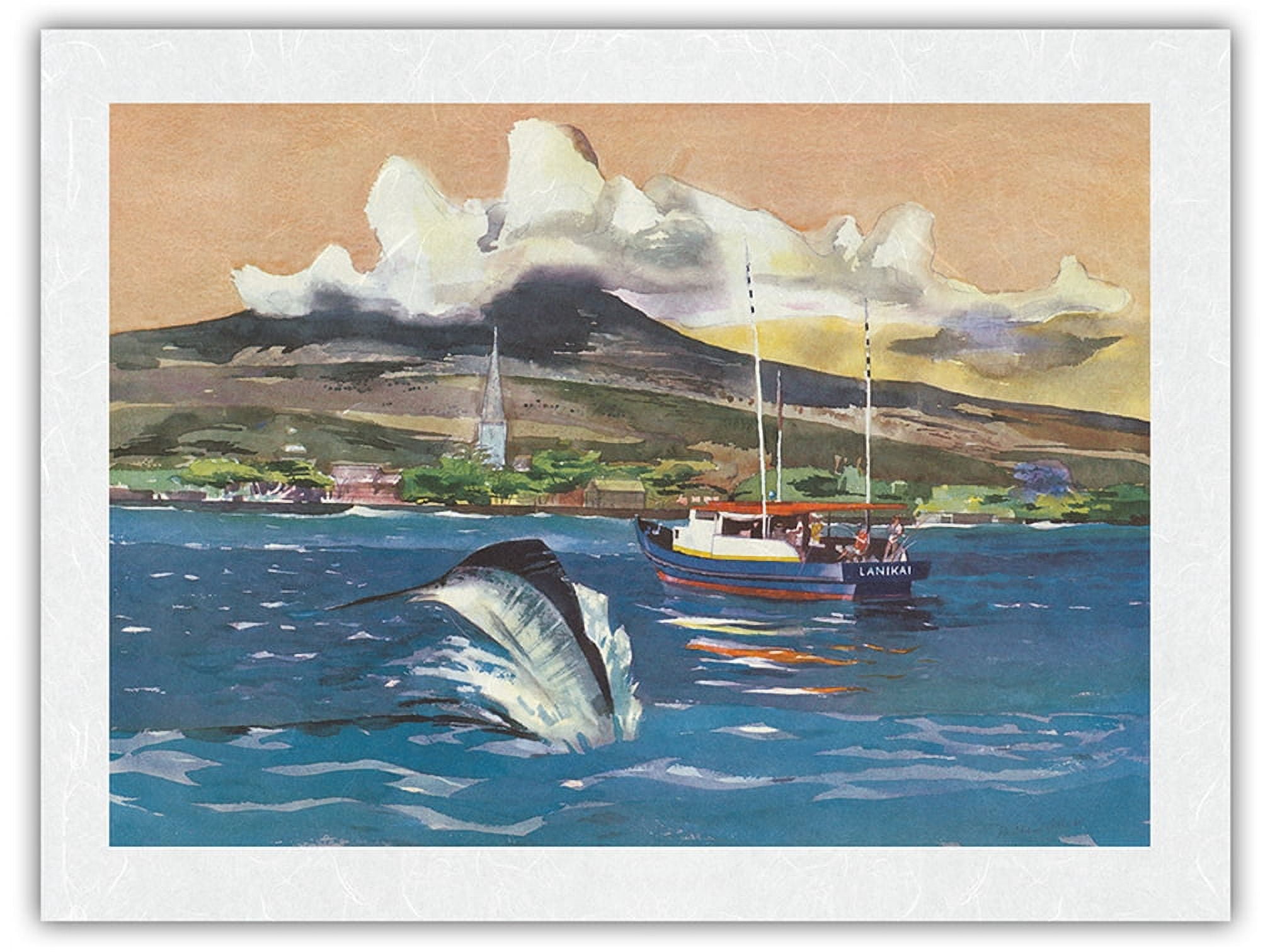 Kona Coast Hawaii - Marlin Fishing - United Air Lines - Vintage Airline ...