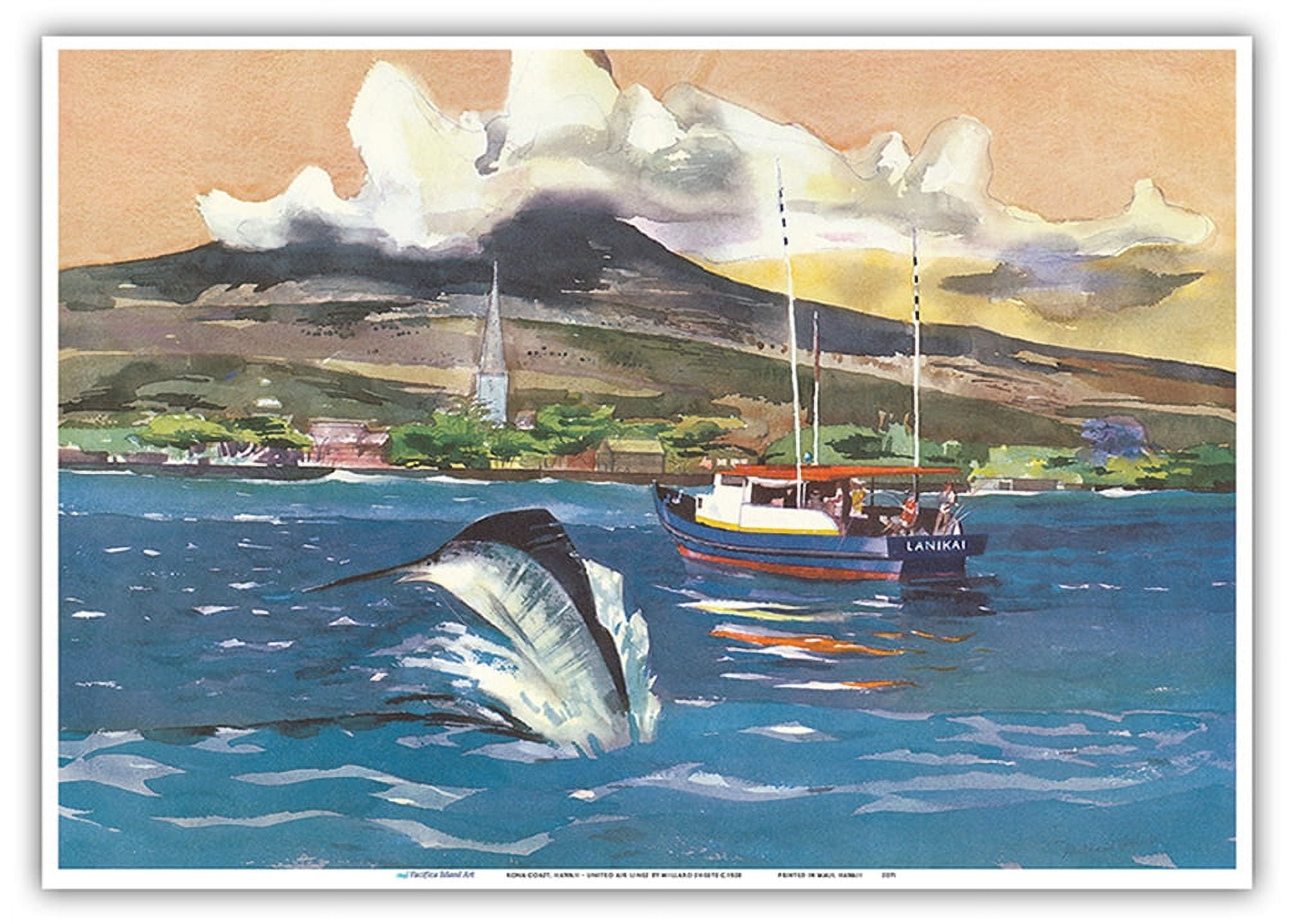 Kona Coast Hawaii - Marlin Fishing - United Air Lines - Vintage Airline ...