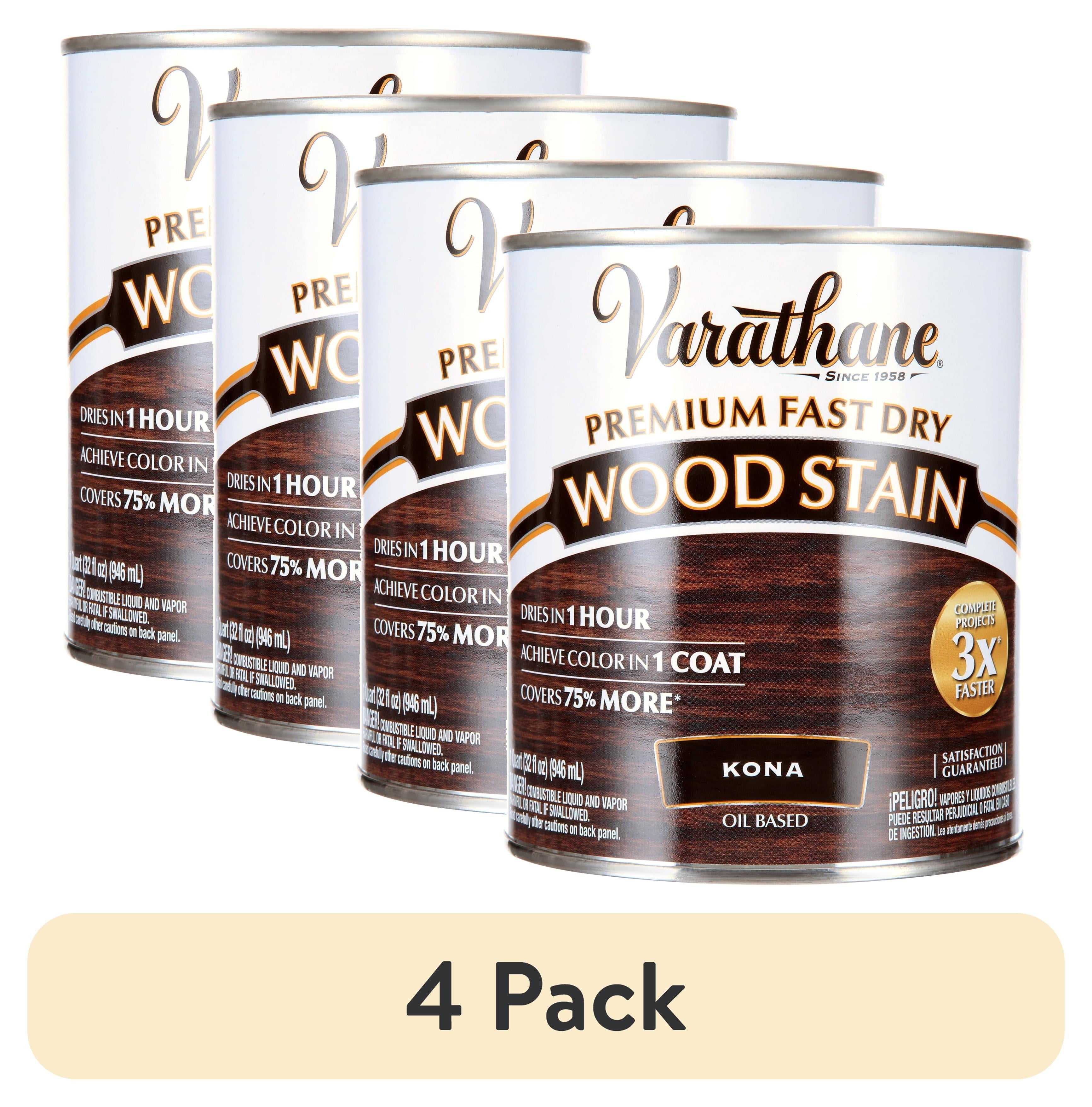 (4 pack) Kona, Varathane Premium Fast Dry Wood Stain-262010, Quart ...