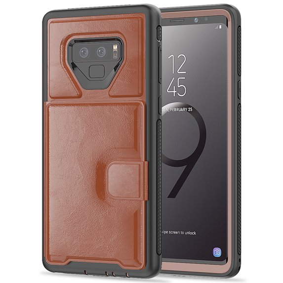 Kona Vegan Leather Folio Wallet Case for Samsung Galaxy Note 9 (Brown ...