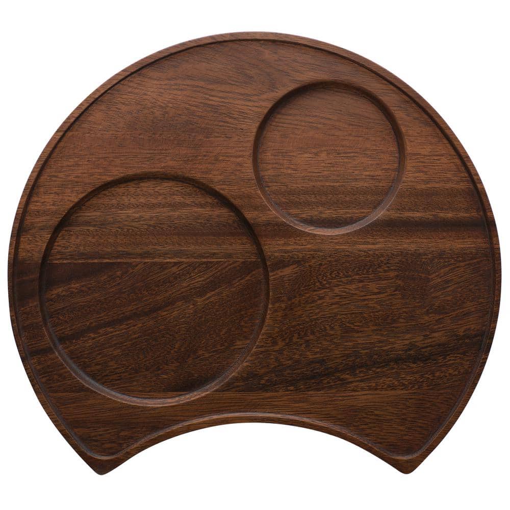 Kona Wood 13 in. x 11.75 in. (Brown) Acacia Wood Serving Tray, Crescent ...