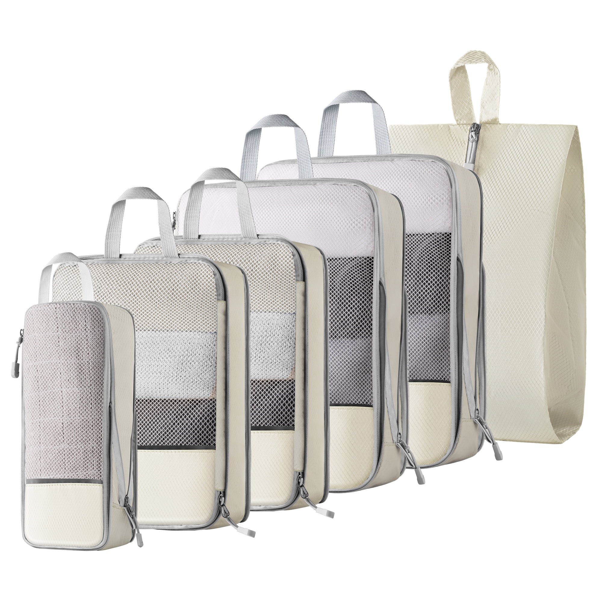 Koncle 6 Set Compression Packing Cubes Travel Accessories Expandable Packing Organizers ...