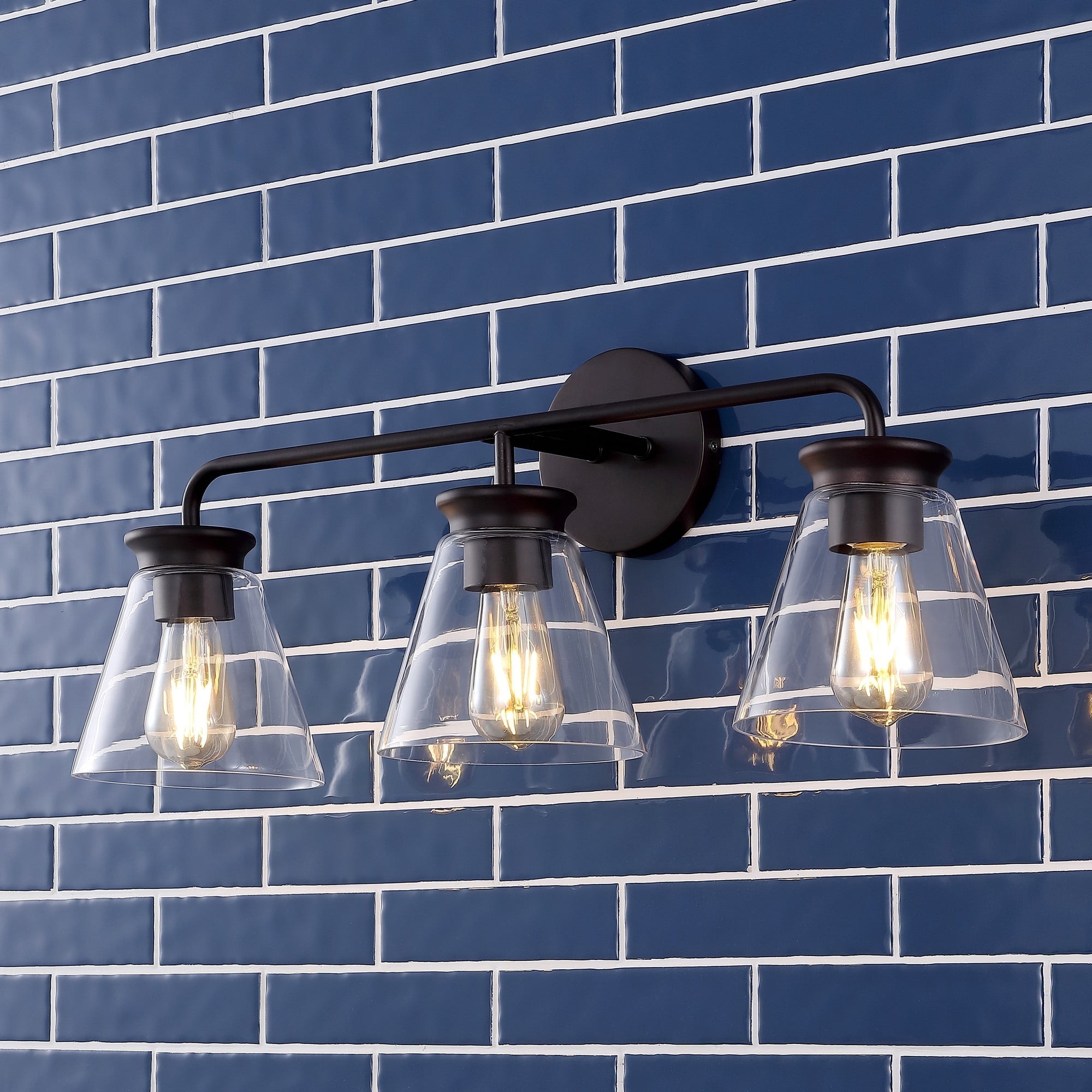 JONATHAN Y Kondo 27" 3-Light Modern Farmhouse Iron LED Vanity, Oil ...