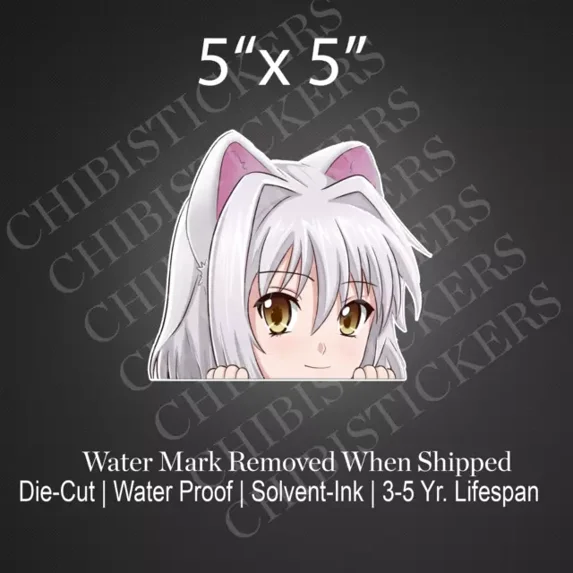 Koneko Toujou Anime Silver Hair Cat Kitty Vinyl Stickers Waterproof ...