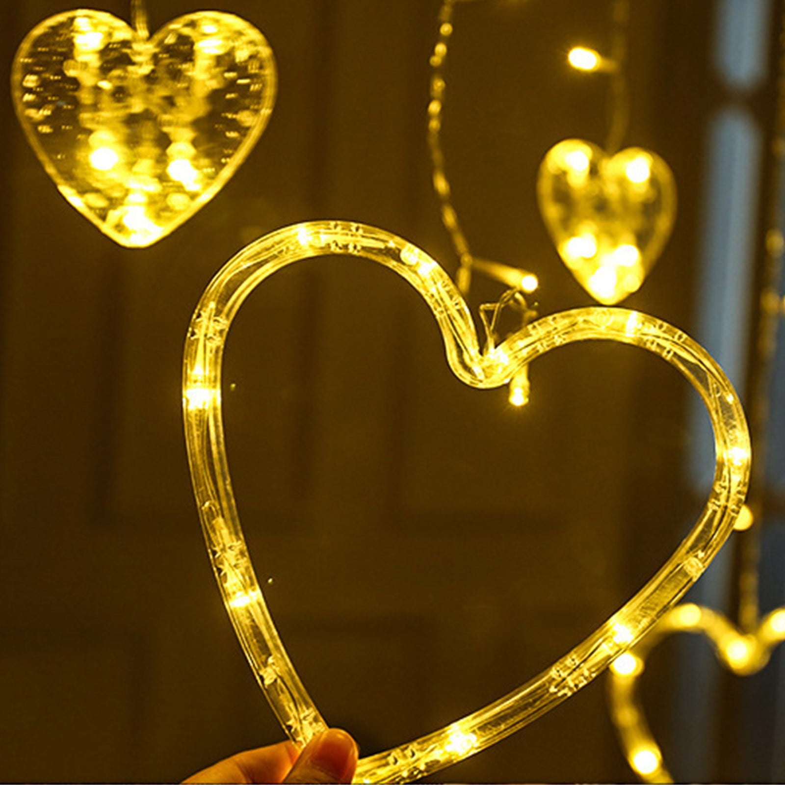 Konghyp 110V Heart Shape Curtain Light – LED String Lights for Home ...