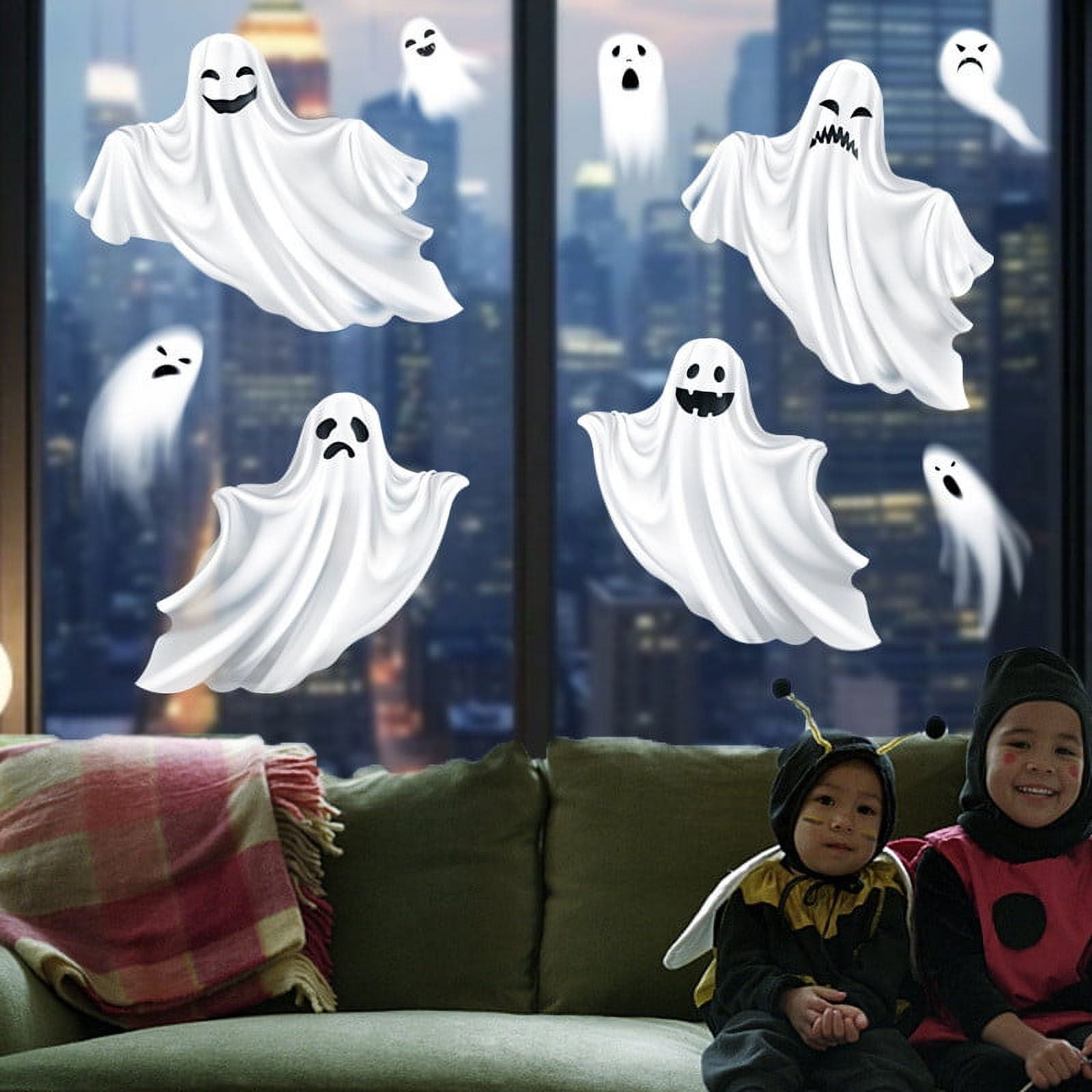 Konghyp 2Pcs Halloween White Ghost Hanging Ghost Decorative Window ...