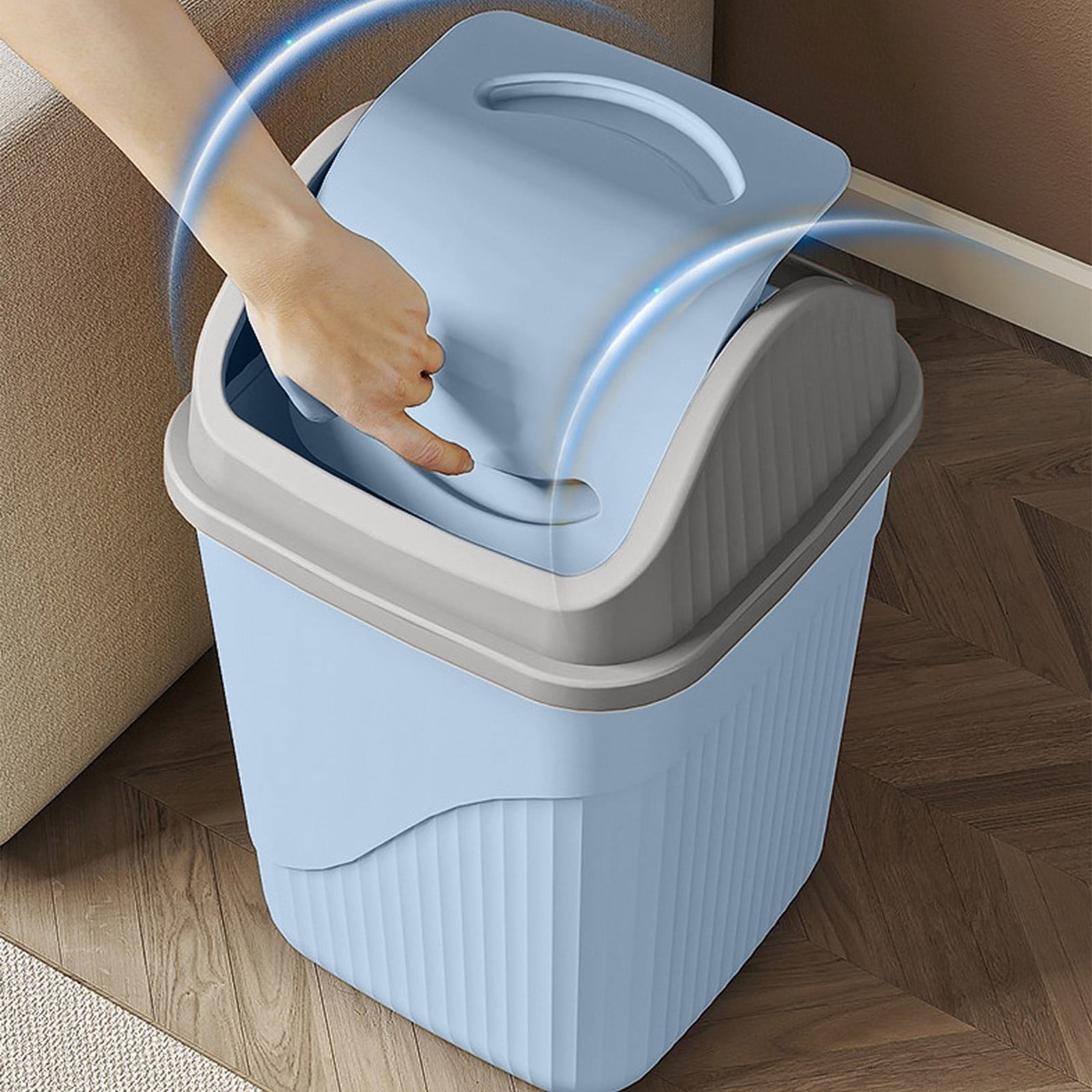 Konghyp Big Square Trash Can with Lid, Odor Control, Office Bathroom ...