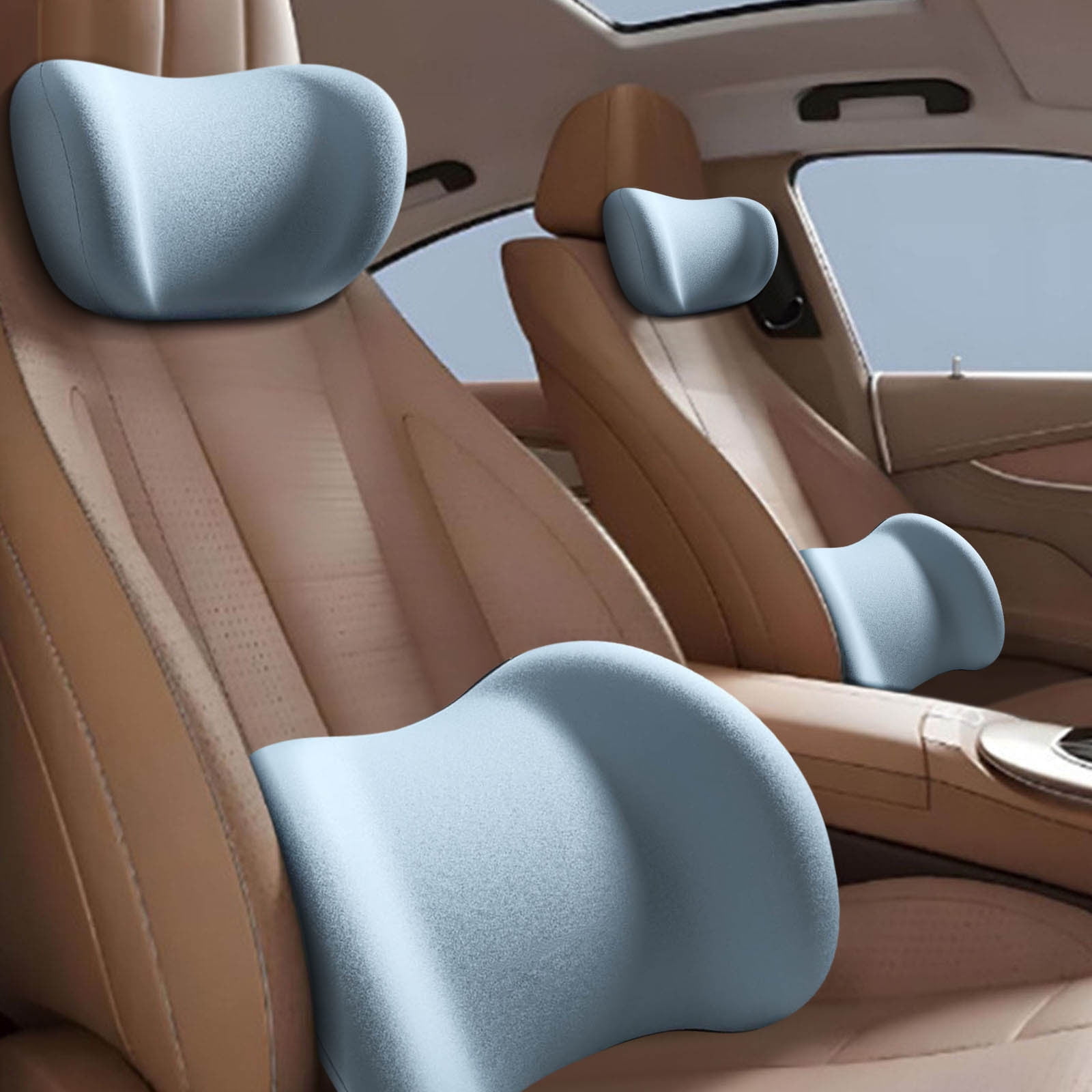 Konghyp Car Headrest Lumbar Support Cushion – 2025 Ergonomic Car Seat ...