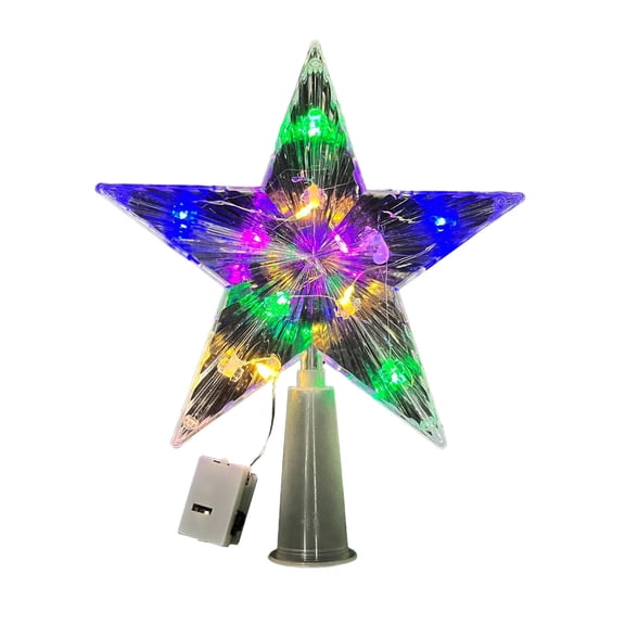 Color Changing LED Light Up Star Christmas Tree Topper Xmas Decoration ...
