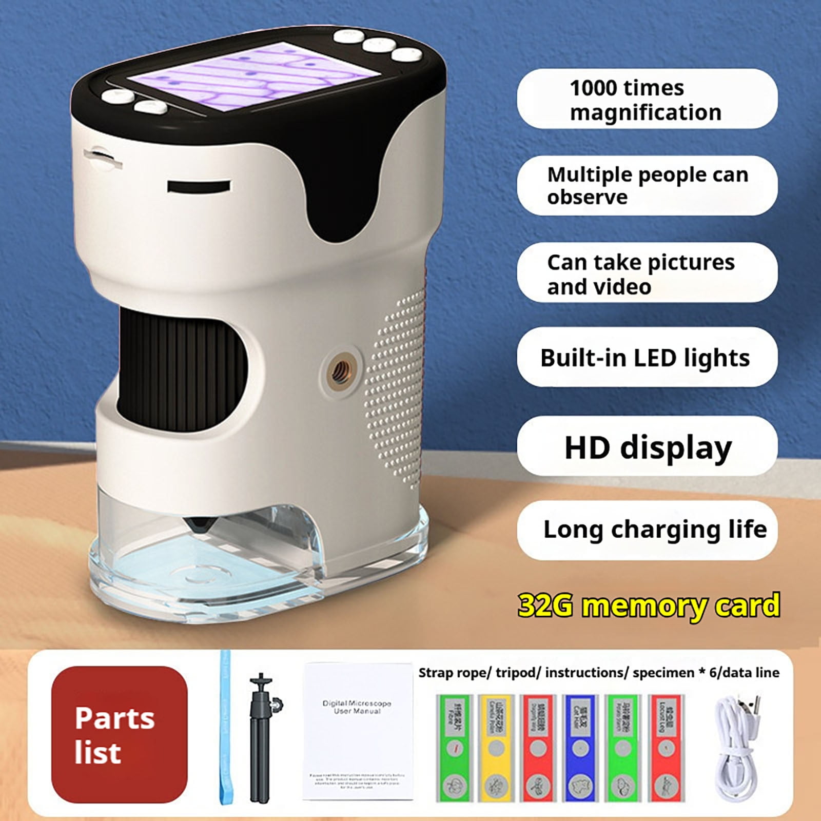 Konghyp Clearance Handheld Portable Microscope – 1000x Magnification ...