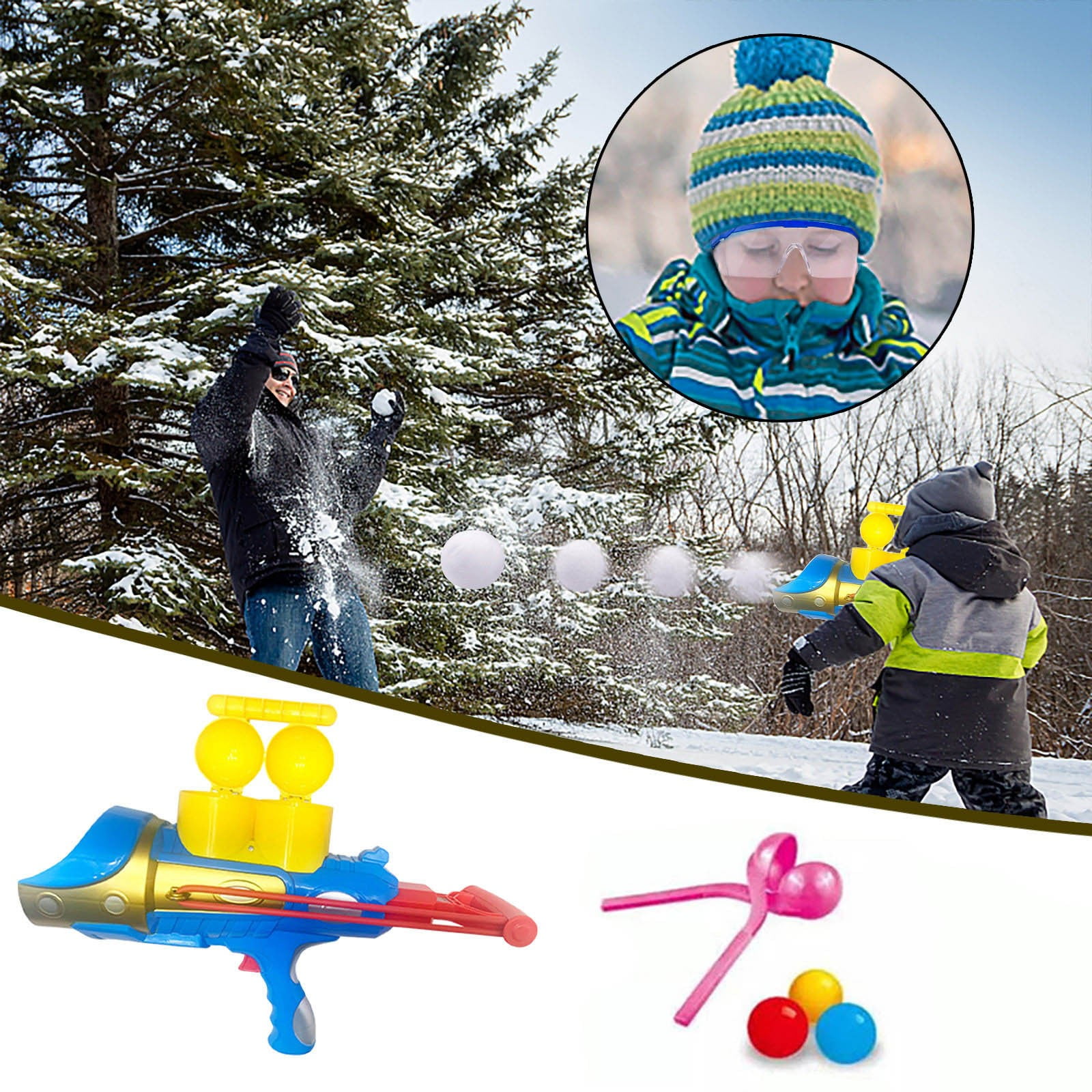 Konghyp Snowball Guns for Kids – Winter Snowball Fight Toy, Snow ...