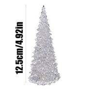 sruoe Christmas Tabletop Trees Crystal Glass Christmas Tree with Light ...