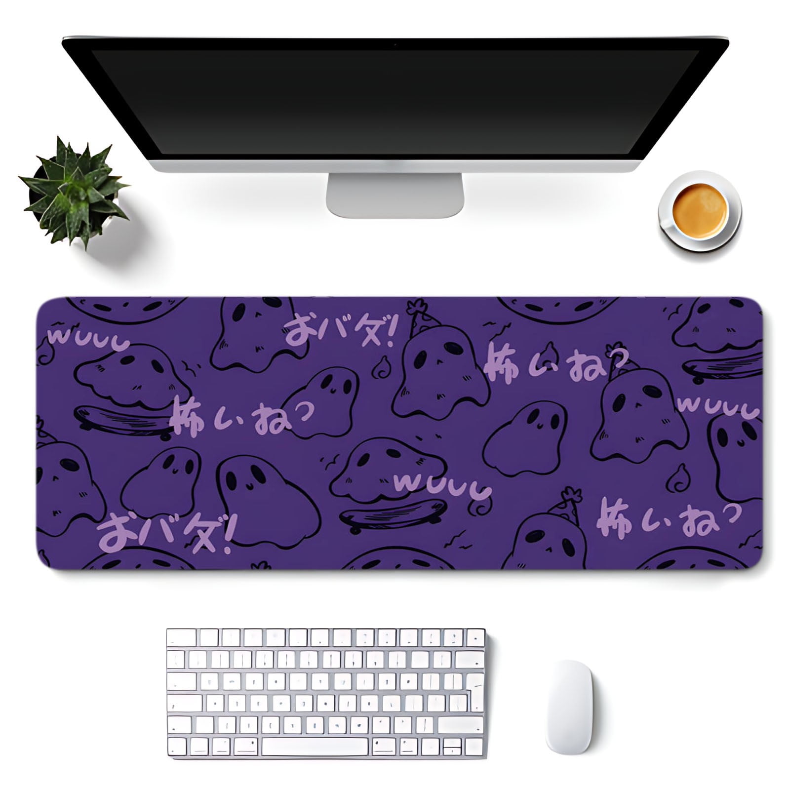 Konghyp Cute Ghost Mouse Pad – Oversized Desk Pad for Computer and ...