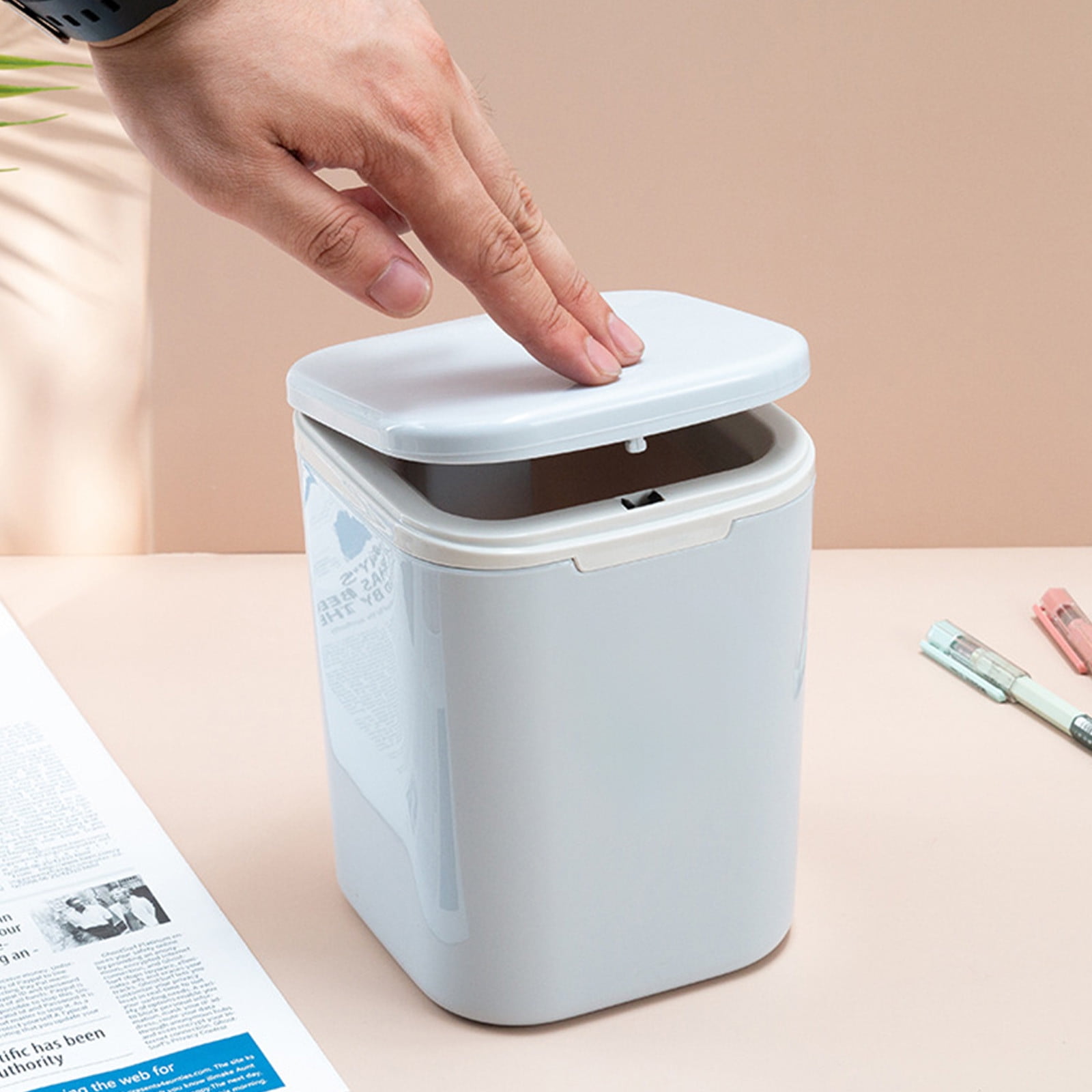 Konghyp Desktop Trash Bin, Multifunctional Garbage Basket, Mini Storage ...