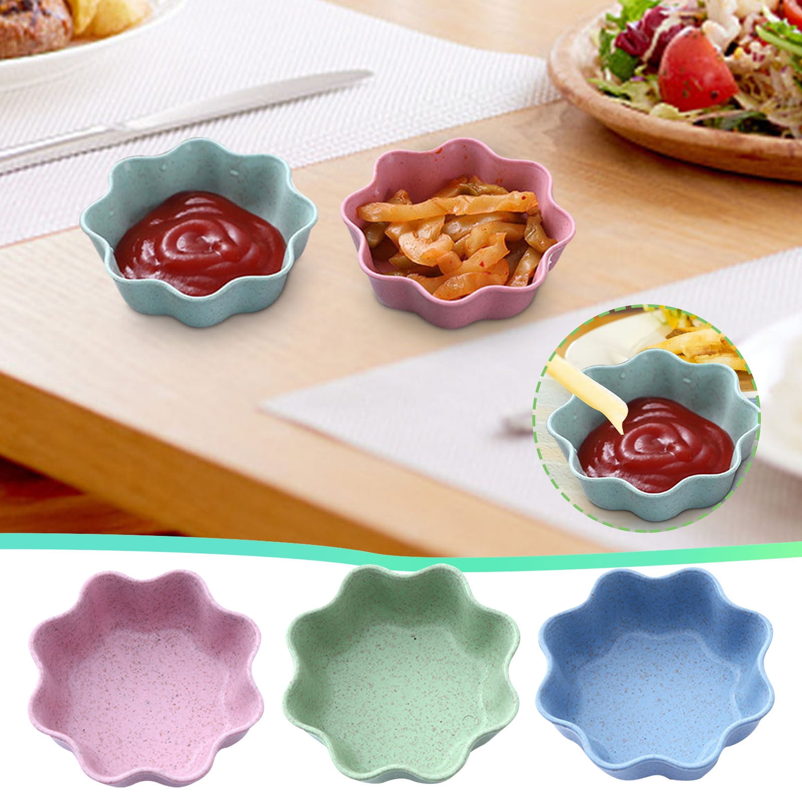 Konghyp Dipping Bowls Soy Sauce Dishes Multi-Color Saucers Ramekins ...