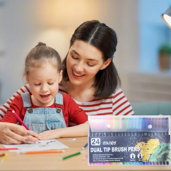 Konghyp Double Ended Watercolor Brush Pens – 120ml Washable Markers Set ...