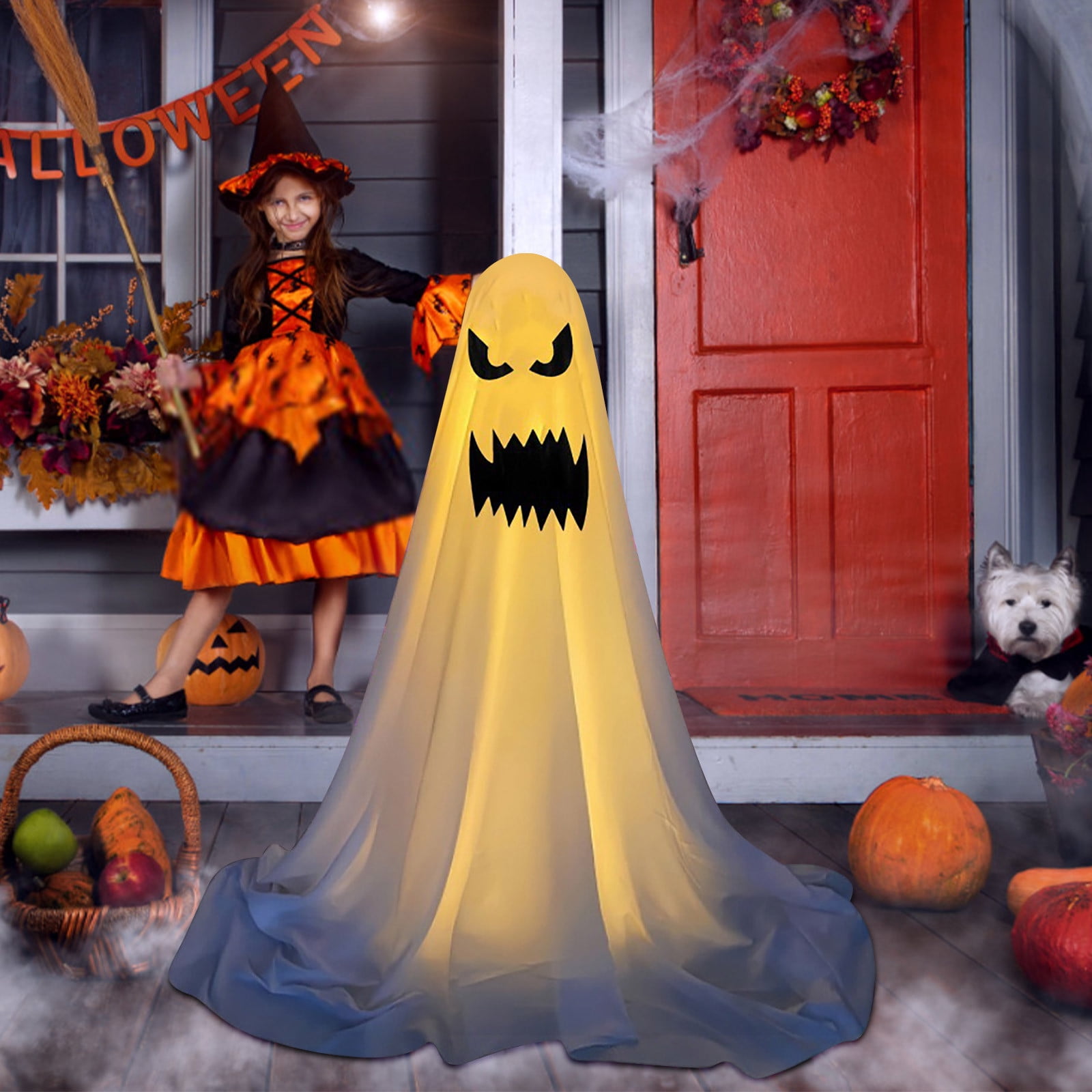 Konghyp Halloween Decorations Ghosts, Front Porch Courtyard, Luminous ...