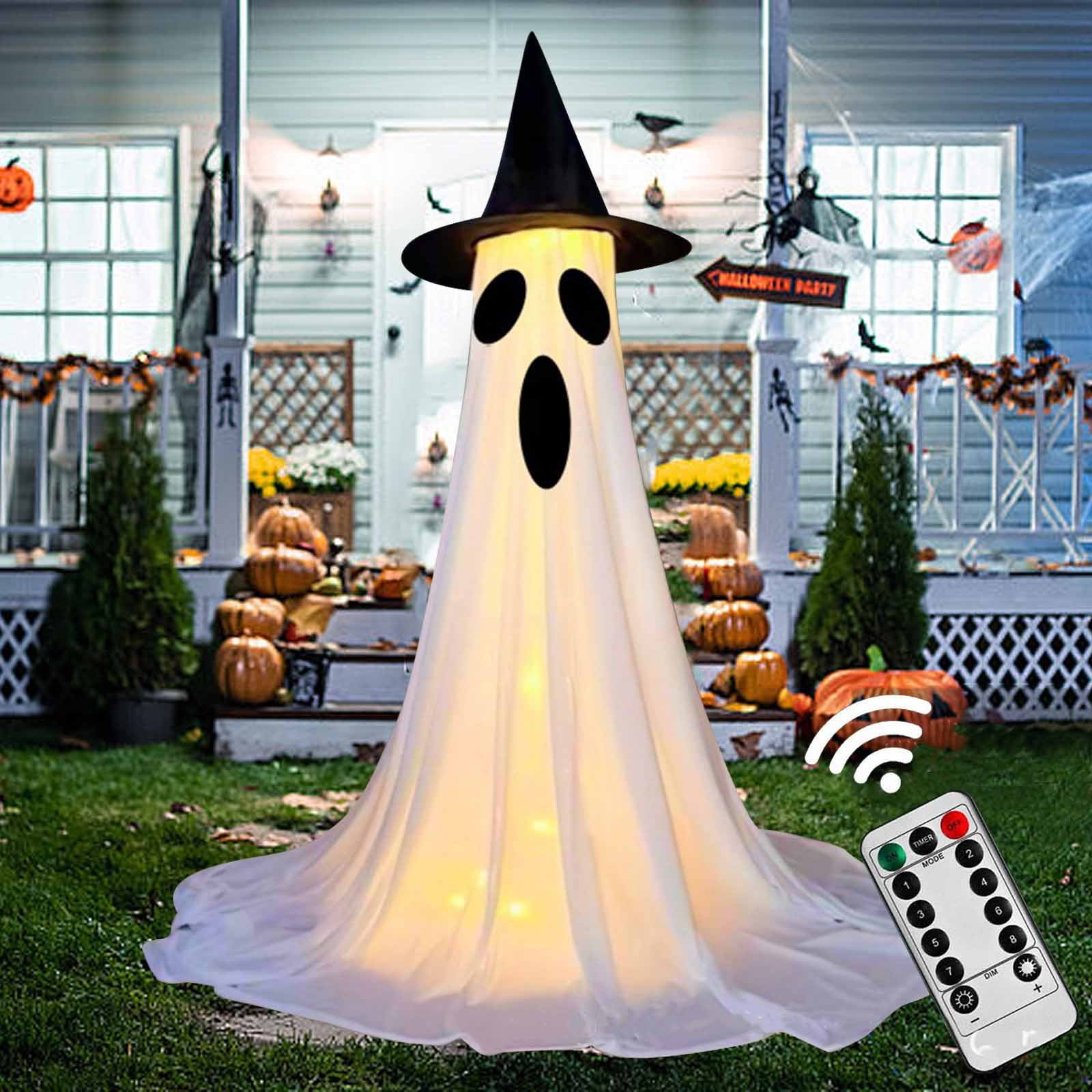 Konghyp Halloween Ghost Lamp with Remote Control - Illuminated Fabric ...