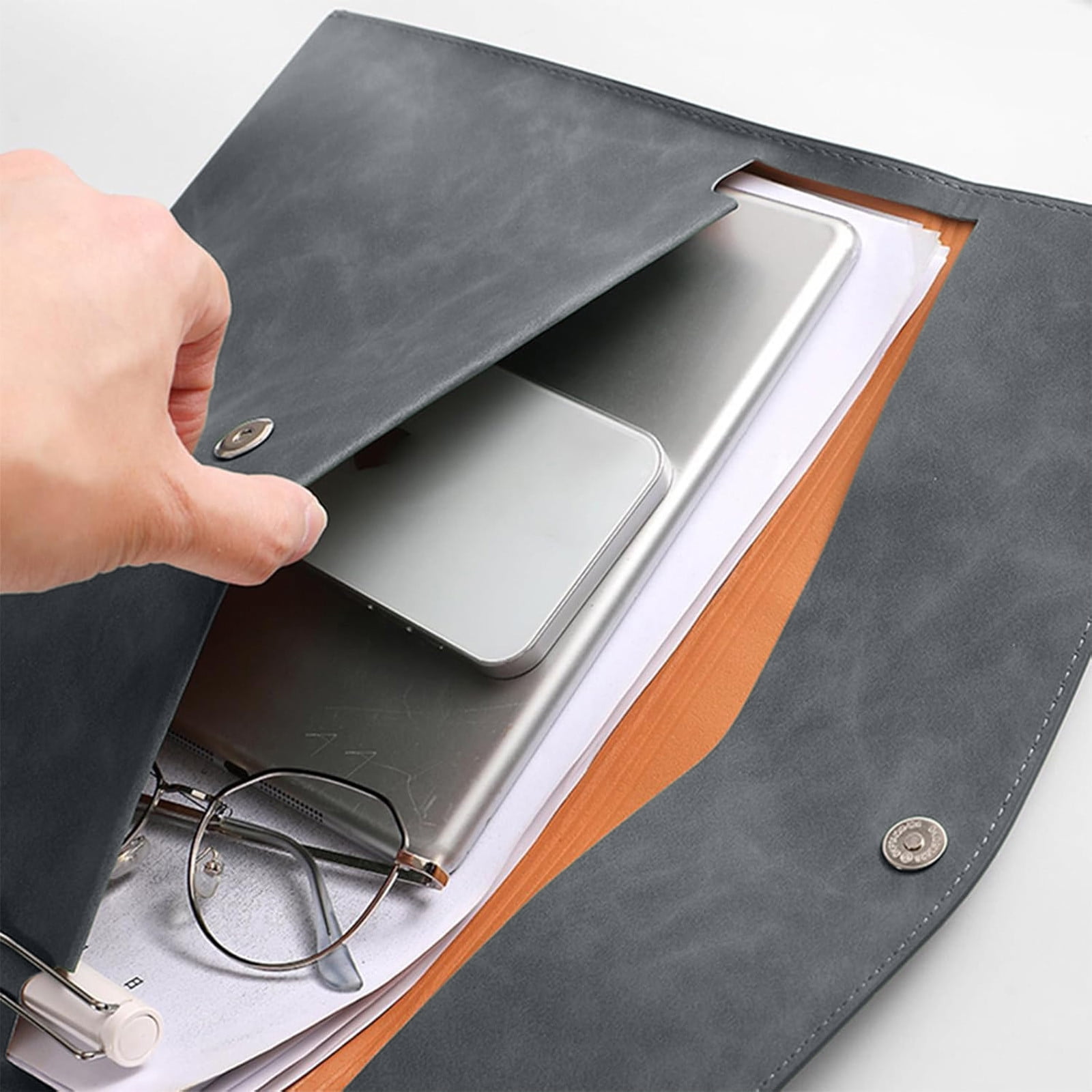 Konghyp Imitation Leather Document Holder, Large Capacity File Folder ...