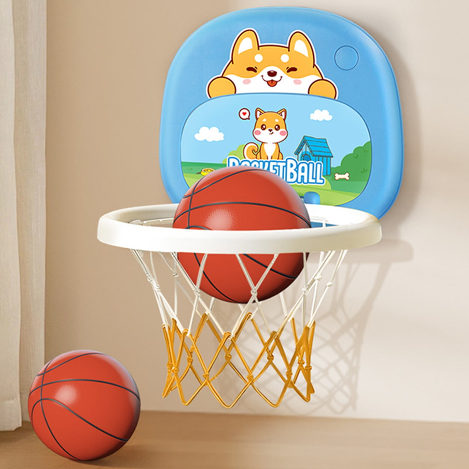 Konghyp Indoor Hanging Basketball Hoop – Baby Basketball Stand for 1-3 ...