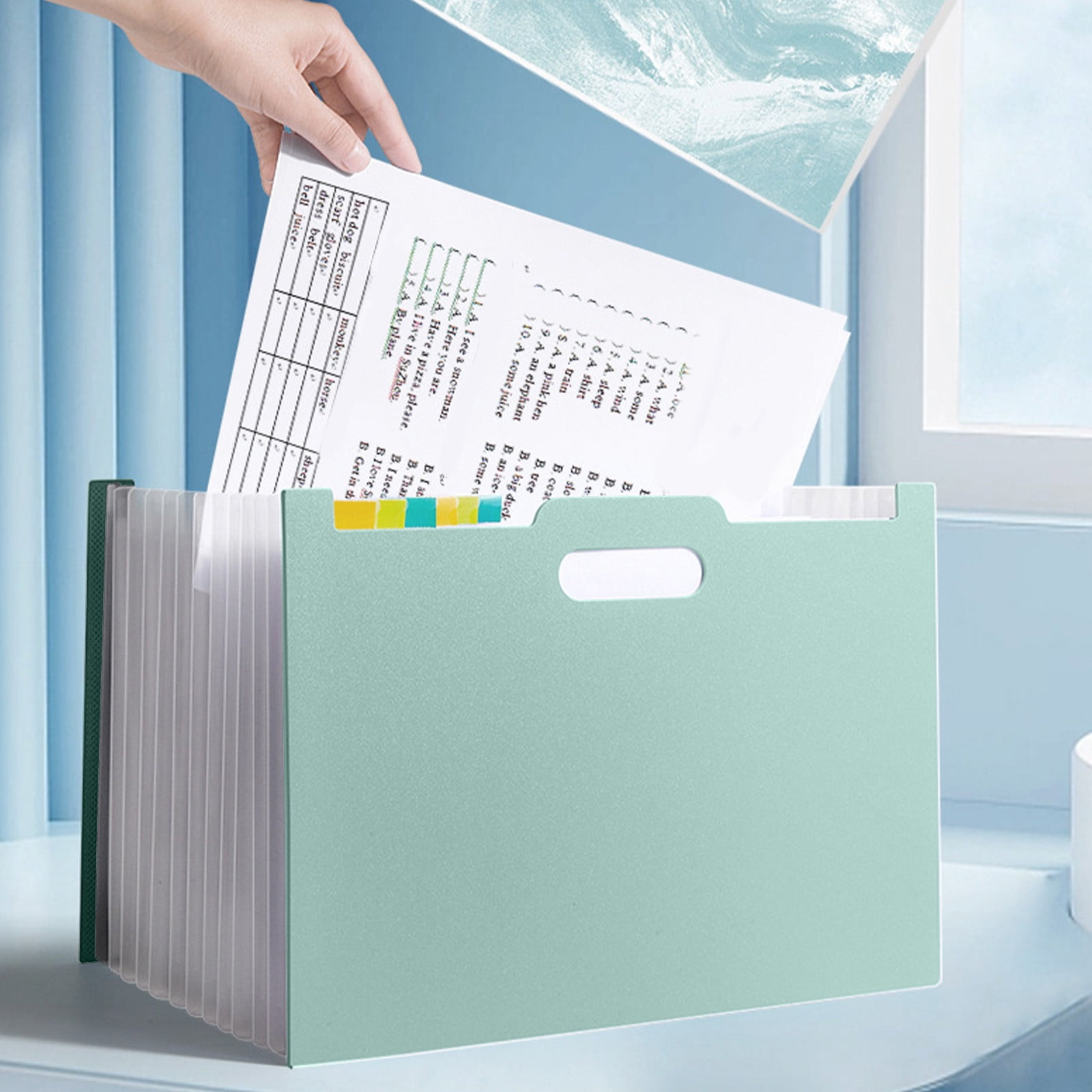 Konghyp Portable Accordion File Organizer, 13 Pocket Expandable Folder ...