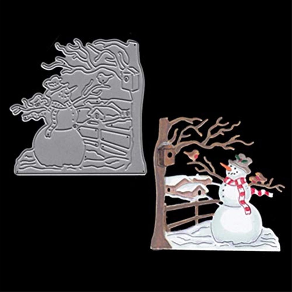 Konghyp Silver Santa Snowman Metal Die Cuts, Snowman Cutting Dies Xmas ...