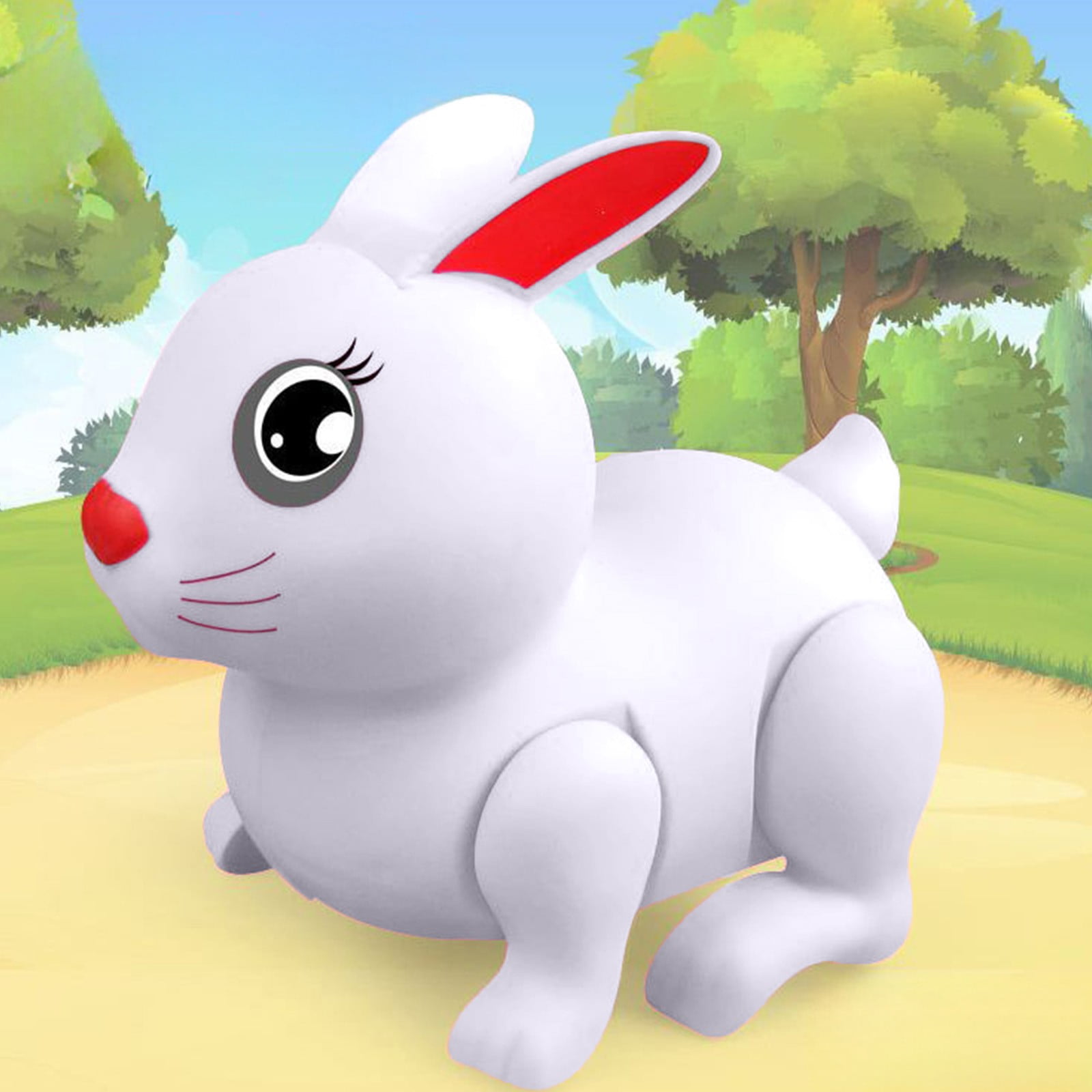 Konghyp Simulated Electric Dancing Little White Rabbit Toy – Crawling and Shining Baby Rabbit ...