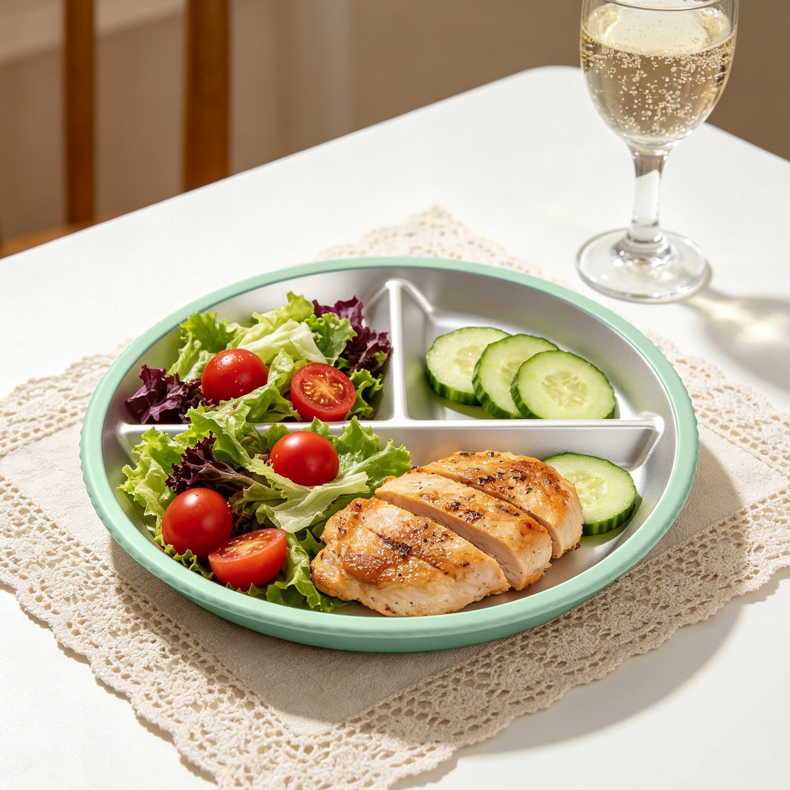 Konghyp Stainless Steel Divided Plates with Removable Silicone Suction ...