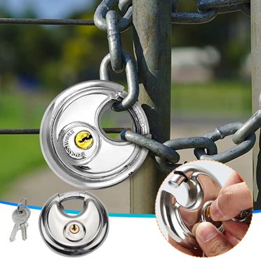 Wideskall Heavy Duty 2-3/4" inch Stainless Steel Disc Round Padlock ...