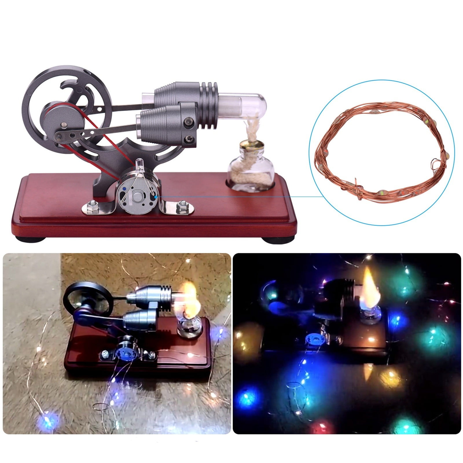 Konghyp Stirling Engine Motor Model – Educational Toy Electricity ...