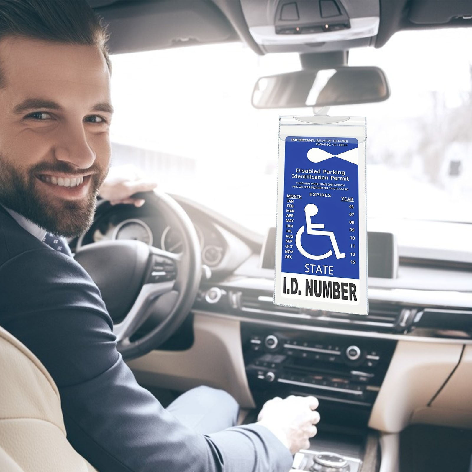 Konghyp Transparent PVC Disability Sign Hook Bag – Car Hanging Bag for ...