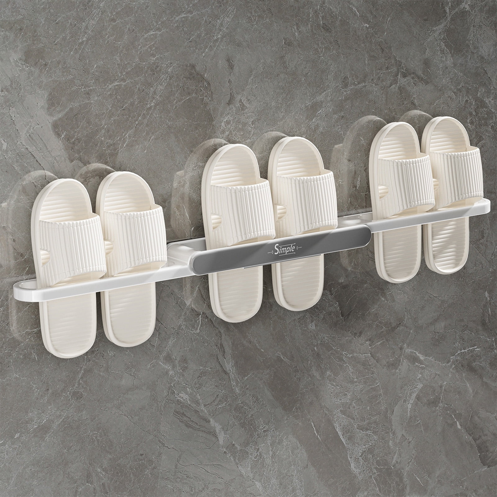 Konghyp Wall Mounted Slipper Organizer, Foldable 3-In-1 Slipper Rack ...