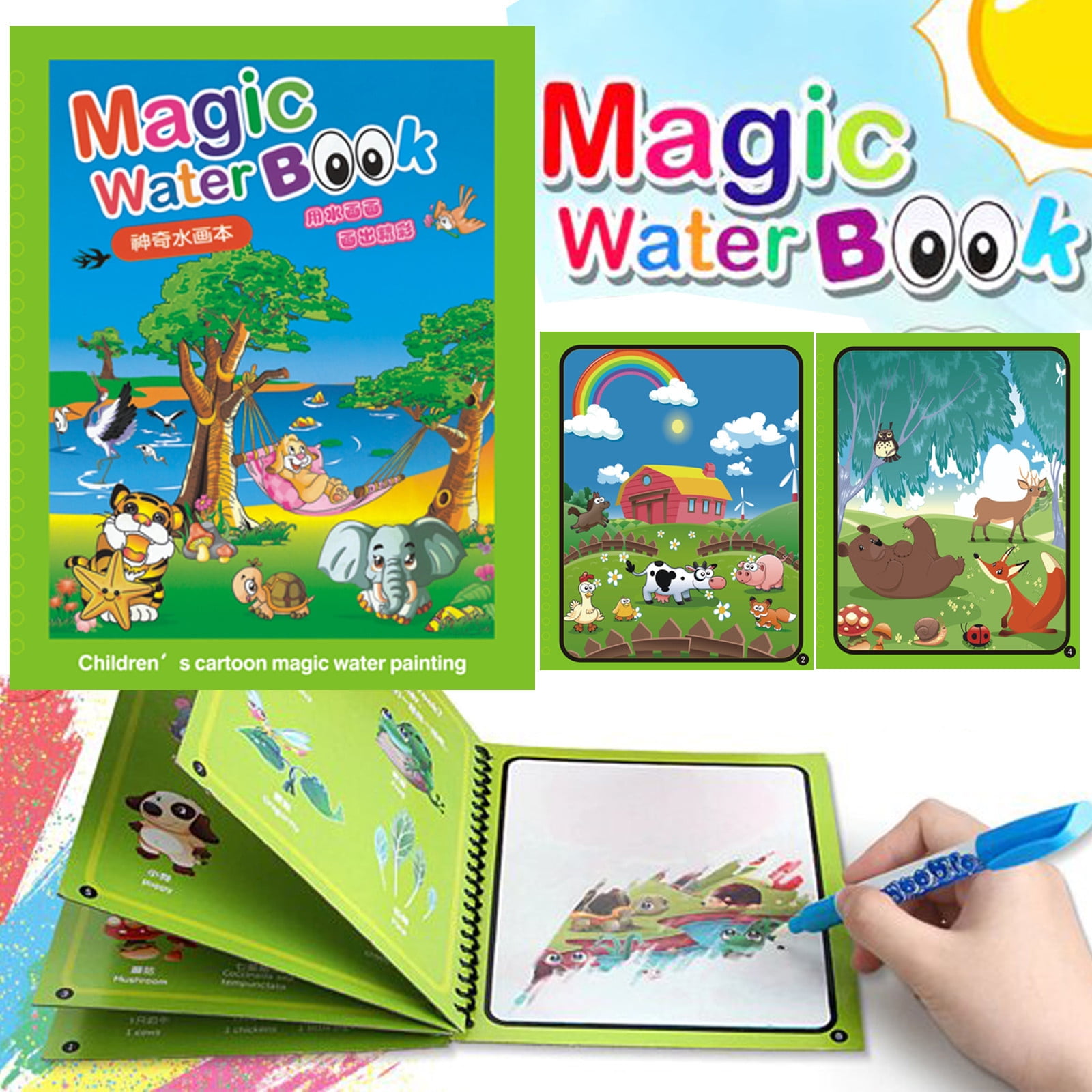 Konghyp Water Drawing Book – Reusable Doodle Board for Kids, Creative ...