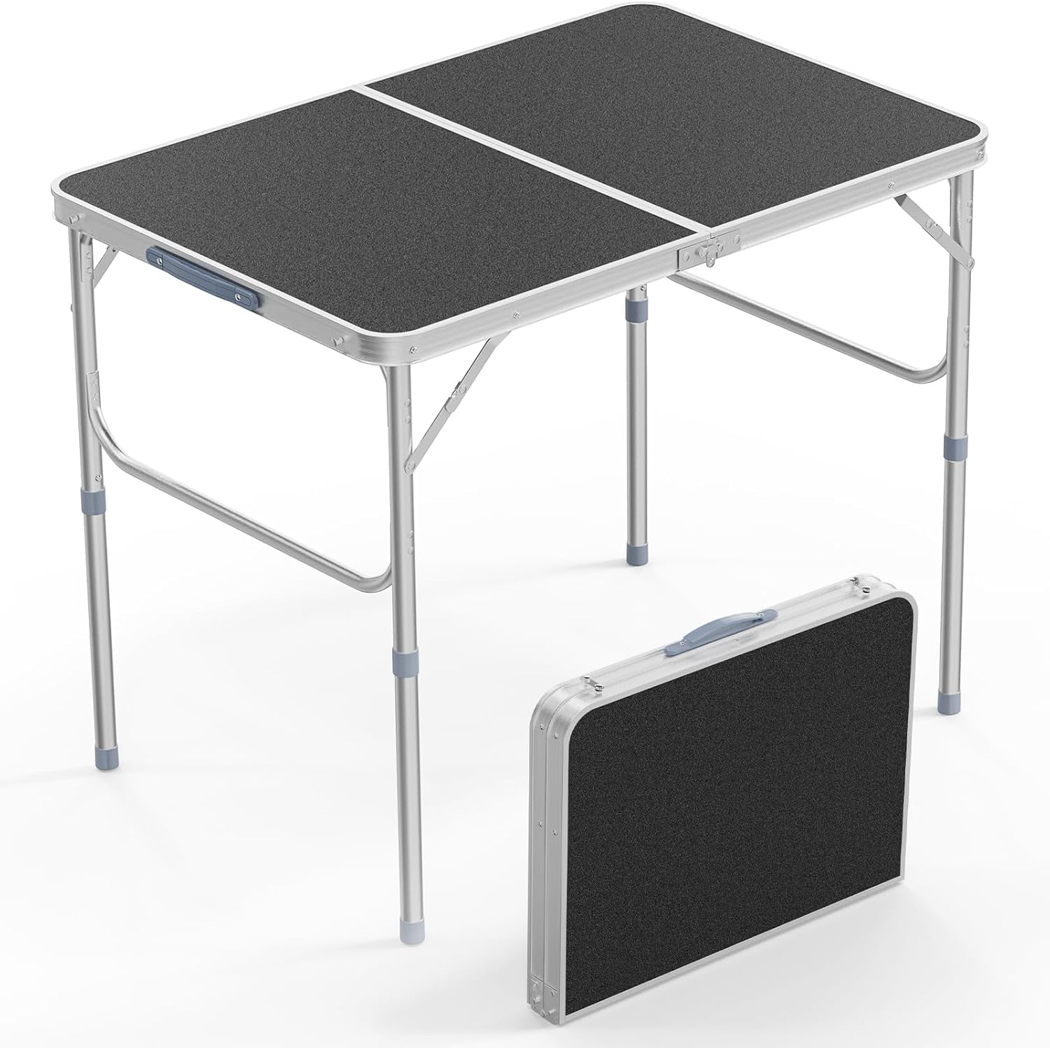 Kongque 3FT Small Camping Table Adjustable Height Aluminum Folding ...