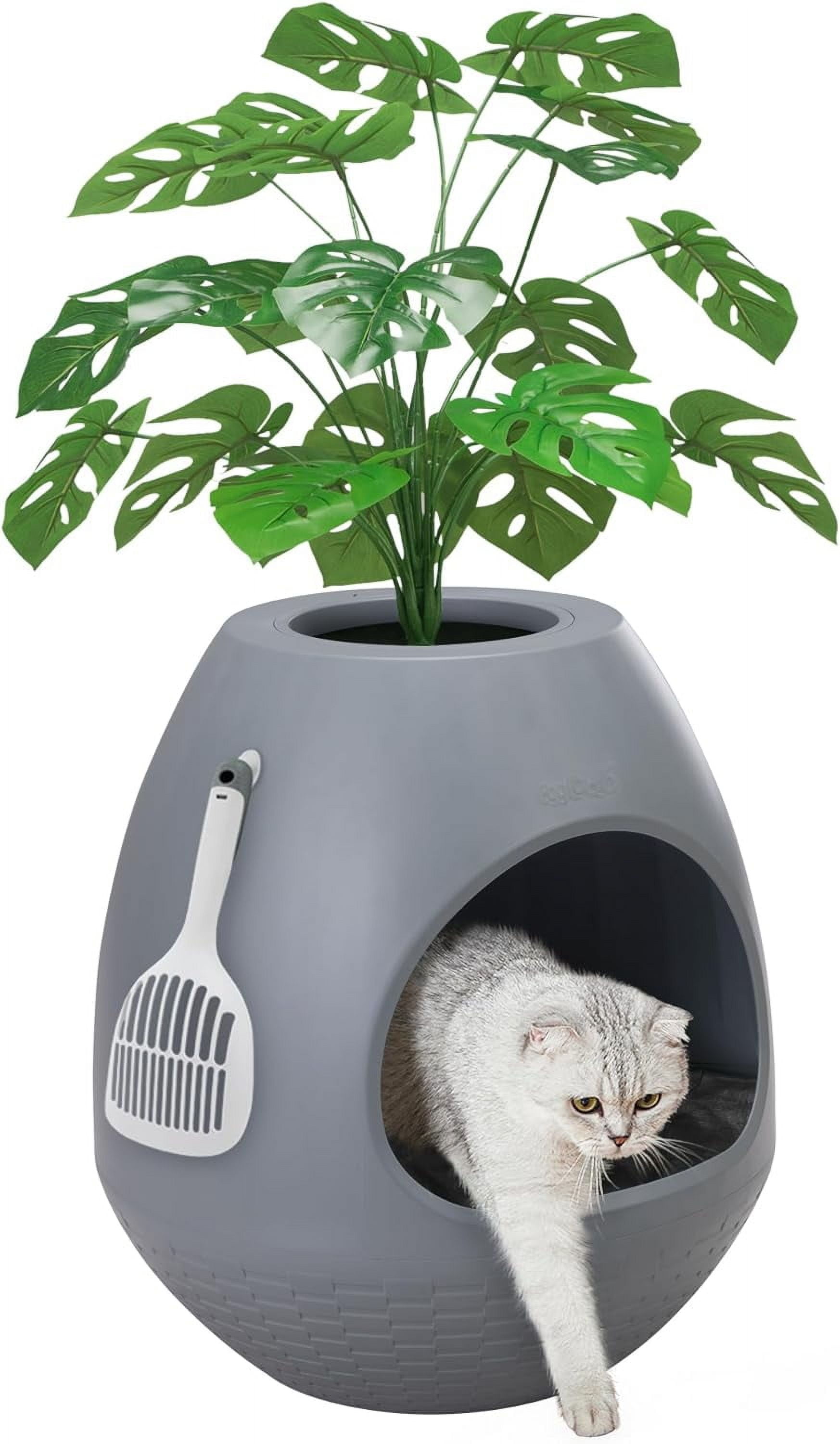 Kongque Hidden Litter Box - Plant Litter Box Enclosure with Artificial ...