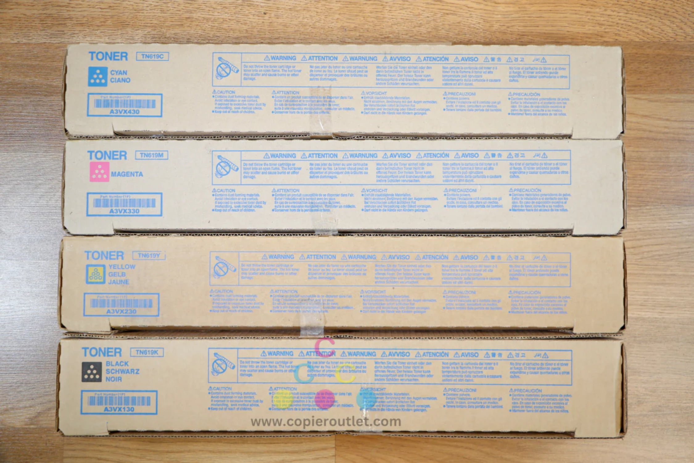 OEM Konica TN619 CMYK Toner Set Accurio Press C1060 C1070 C2060 C2070 ...