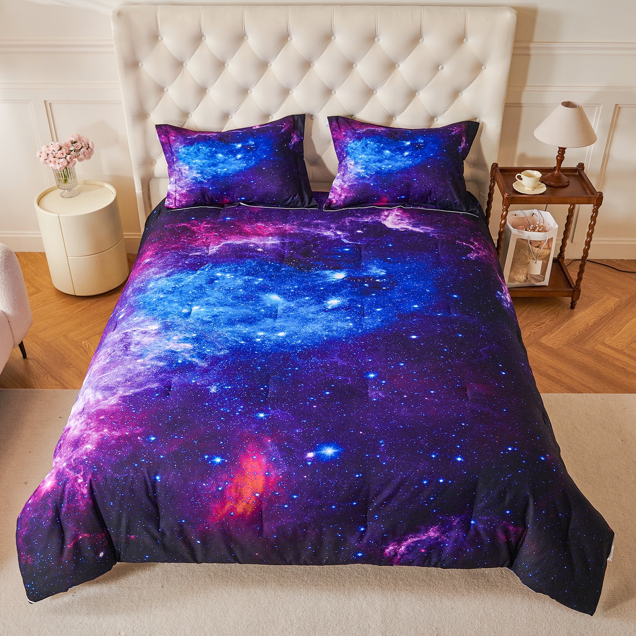 Koniroom 3-Piece Galaxy Comforter Set Full Size - Cosmic Blue and ...