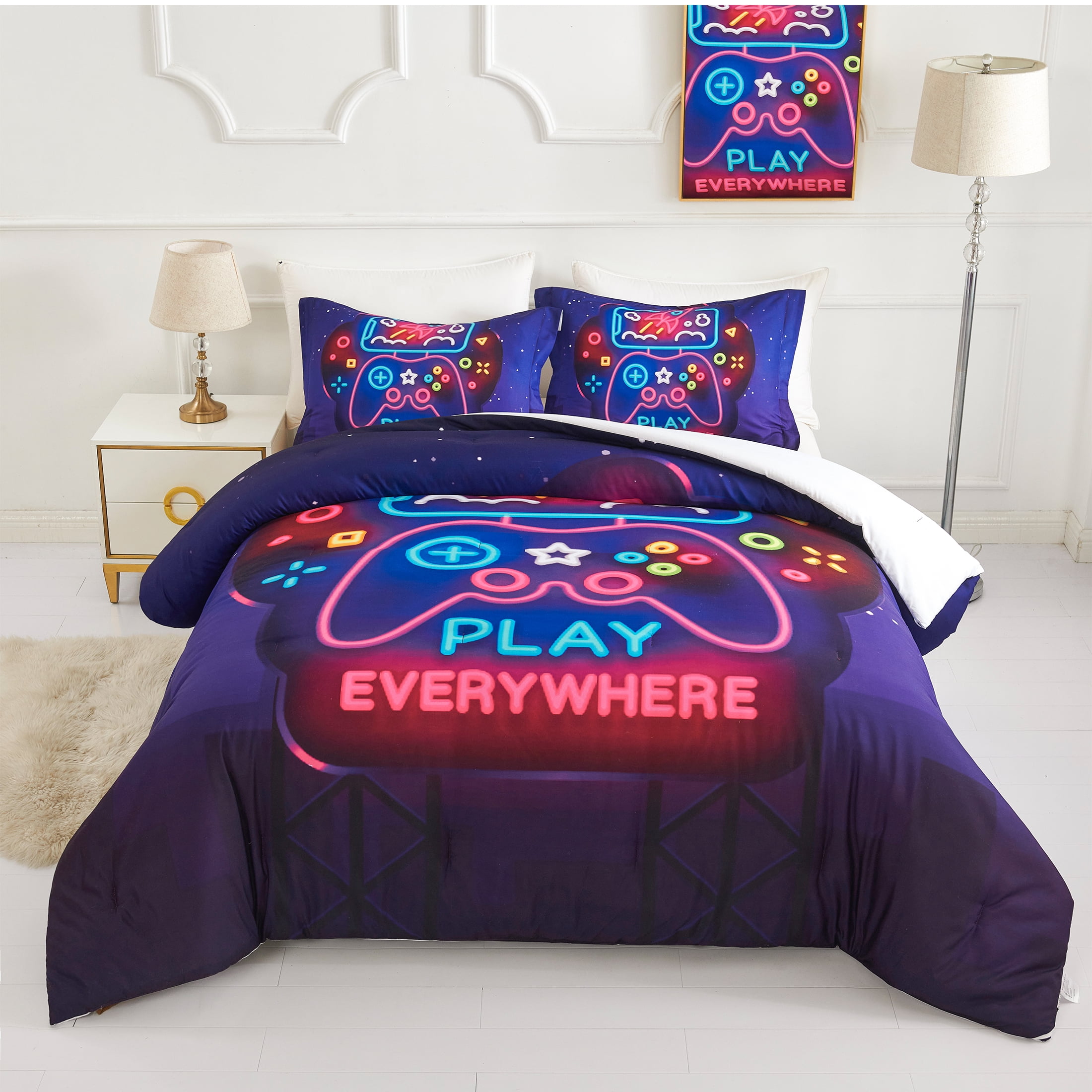 Koniroom Gamer Bedding Sets for Boys, Kids Soft Reversible Gaming Twin ...