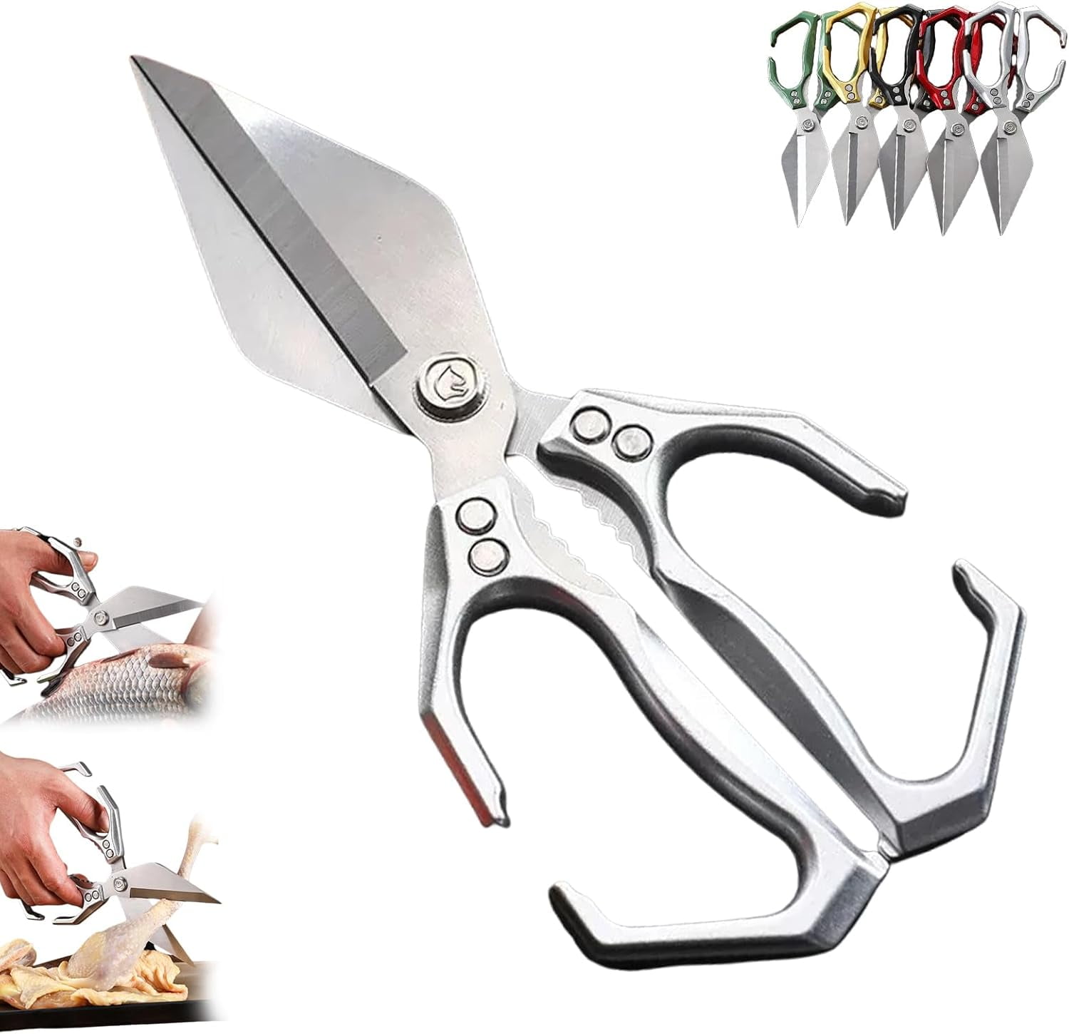 Konluka Kitchen Scissors,Kitchen Scissors Heavy Duty, Multifunctional ...