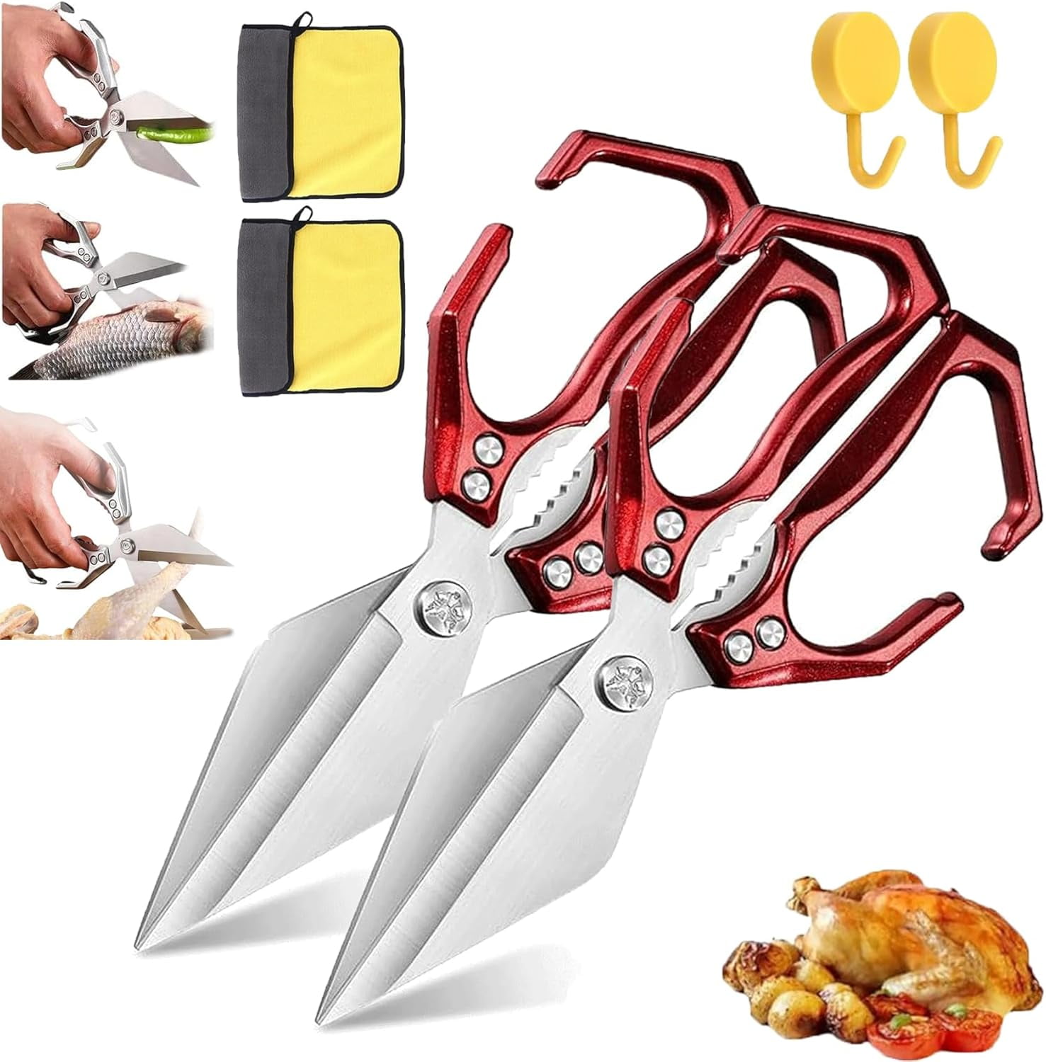 Konluka Kitchen Scissors, Konluka Multifunctional Heavy-Duty Kitchen ...