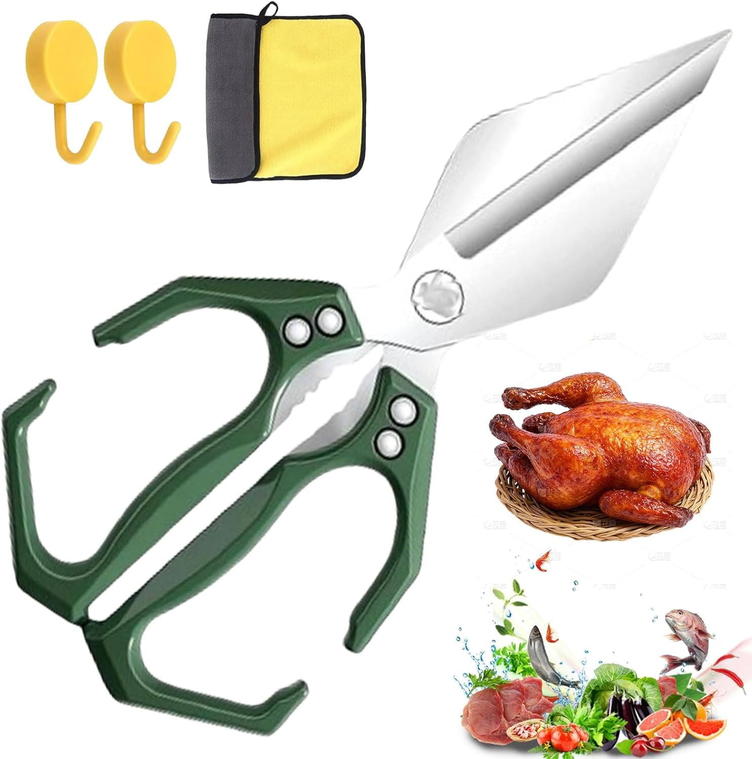Konluka Kitchen Scissors, Multifunctional Heavy-Duty Kitchen Shears ...