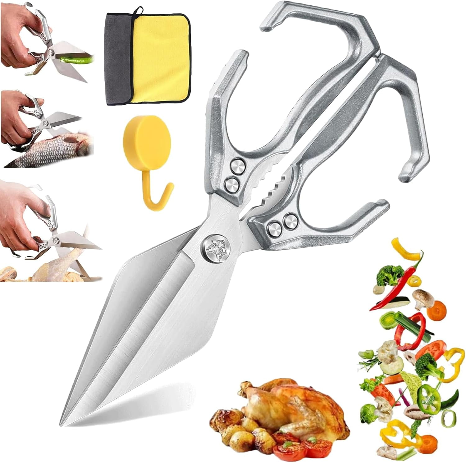 Konluka Multifunctional Heavy-Duty Kitchen Shears, Heavy Duty Kitchen ...