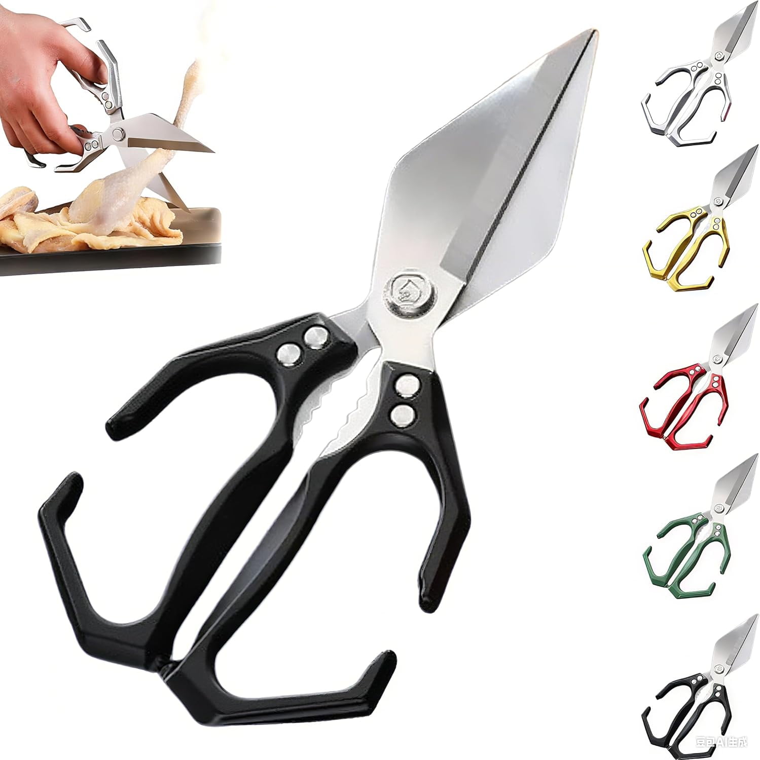 Konlukajapanese Kitchen Heavy Duty Poultry Scissors，Stainless Steel ...