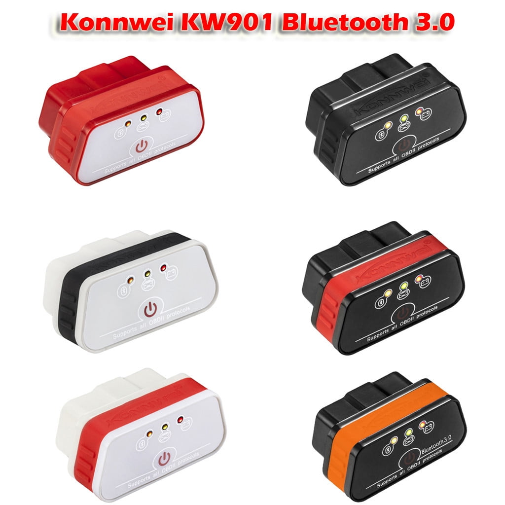 Konnwei KW901 ELM327 Bluetooth 3.0 OBD2 Scanner, OBDII Car Engine ...
